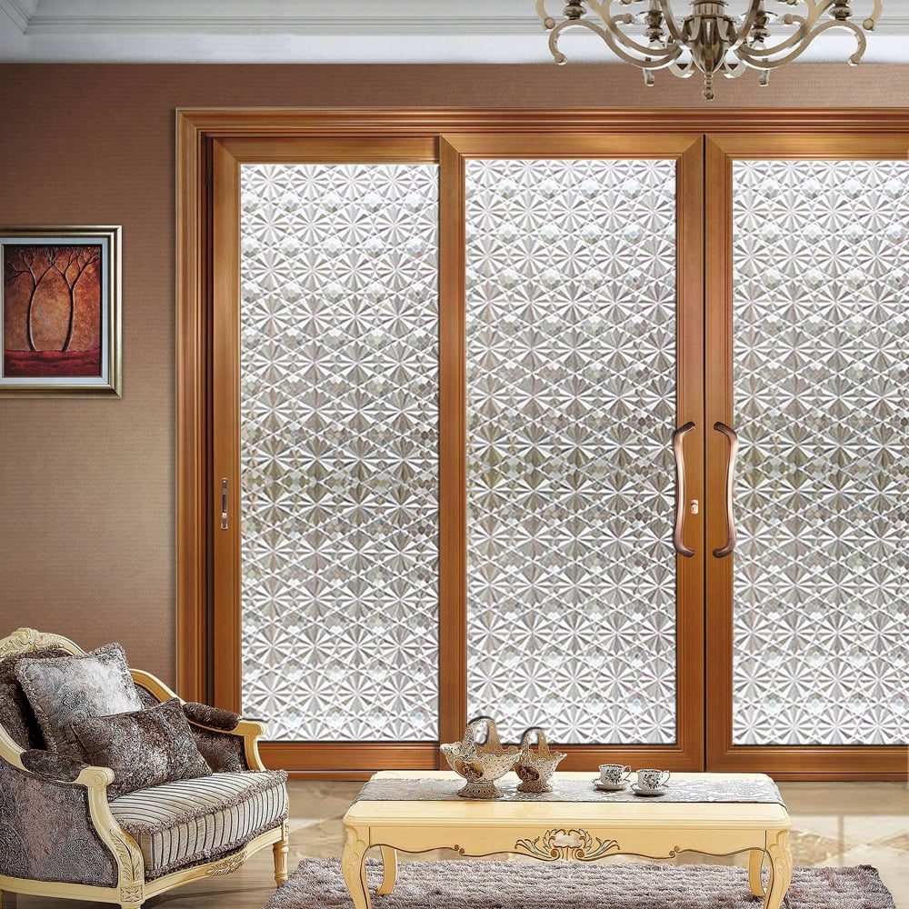 3D Privacy Window Films Sticker Non Adhesive Static Cling Reusable ...