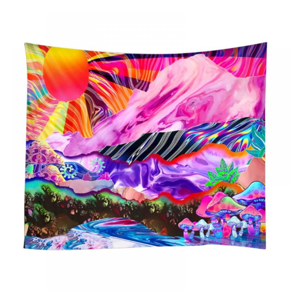 3D Psychedelic Tapestry MELLCO Tapestry Trippy Tapestry Magic Forest ...