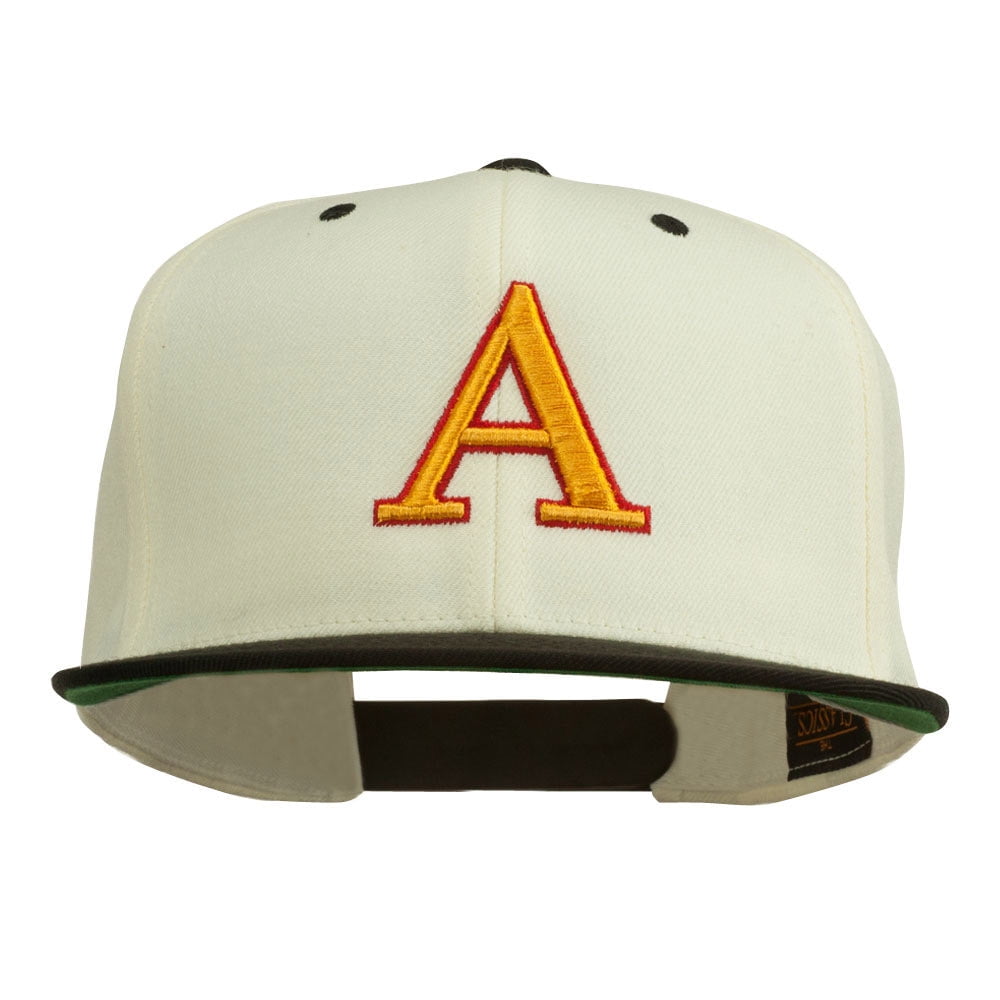 3D Puff Letter A Embroidered Snapback Cap - Natural Black OSFM ...