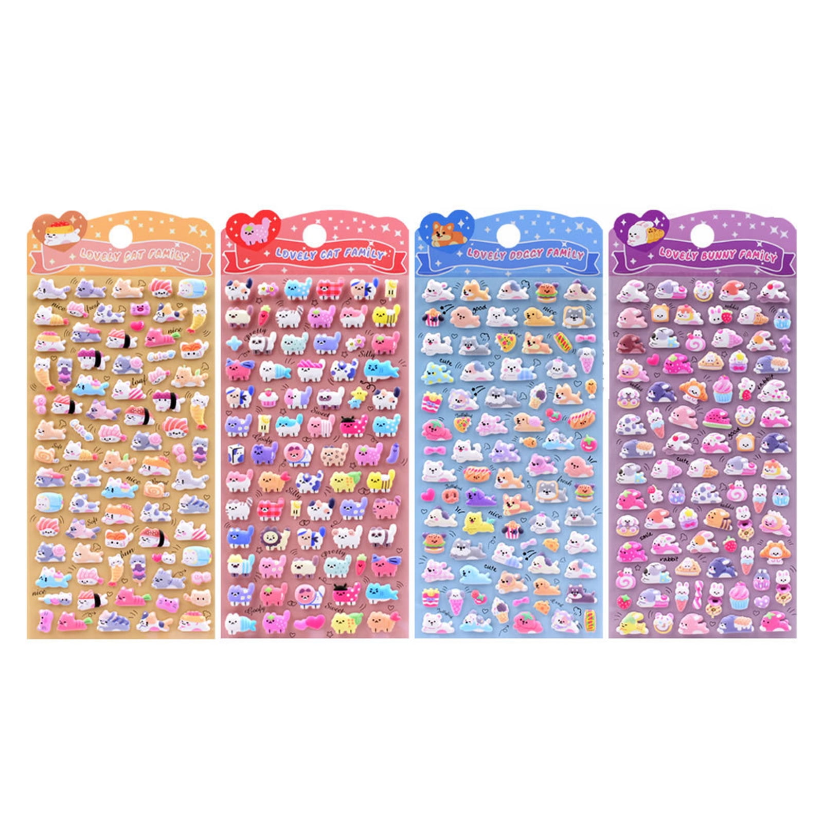3D Puff Stickers for Scrapbooking, Reusable Tiny Cartoon Stickers for ...