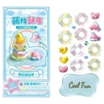 3D Puffy Cartoon Resin Decorative Stickers Kit Crystal Stacked Building ...