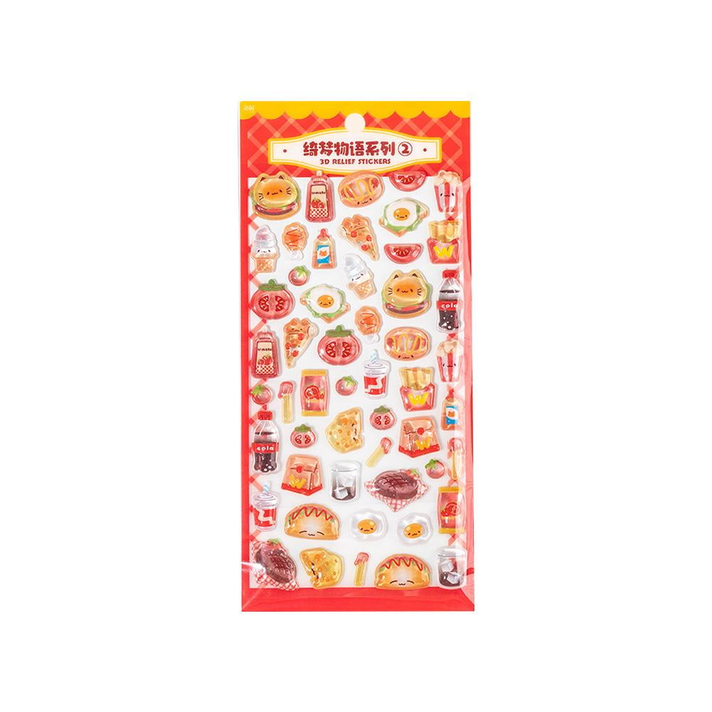 3D Puffy Food Stickers for Kids – Cute Food Stickers Set with Bread ...