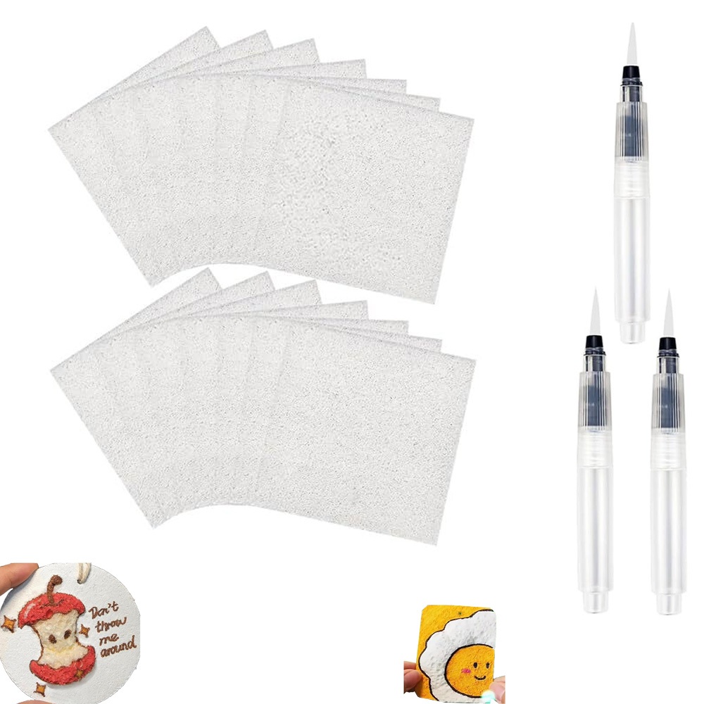3D Puffy Paint Canvas Set Foam Texture Paper with Brush, Easel ...