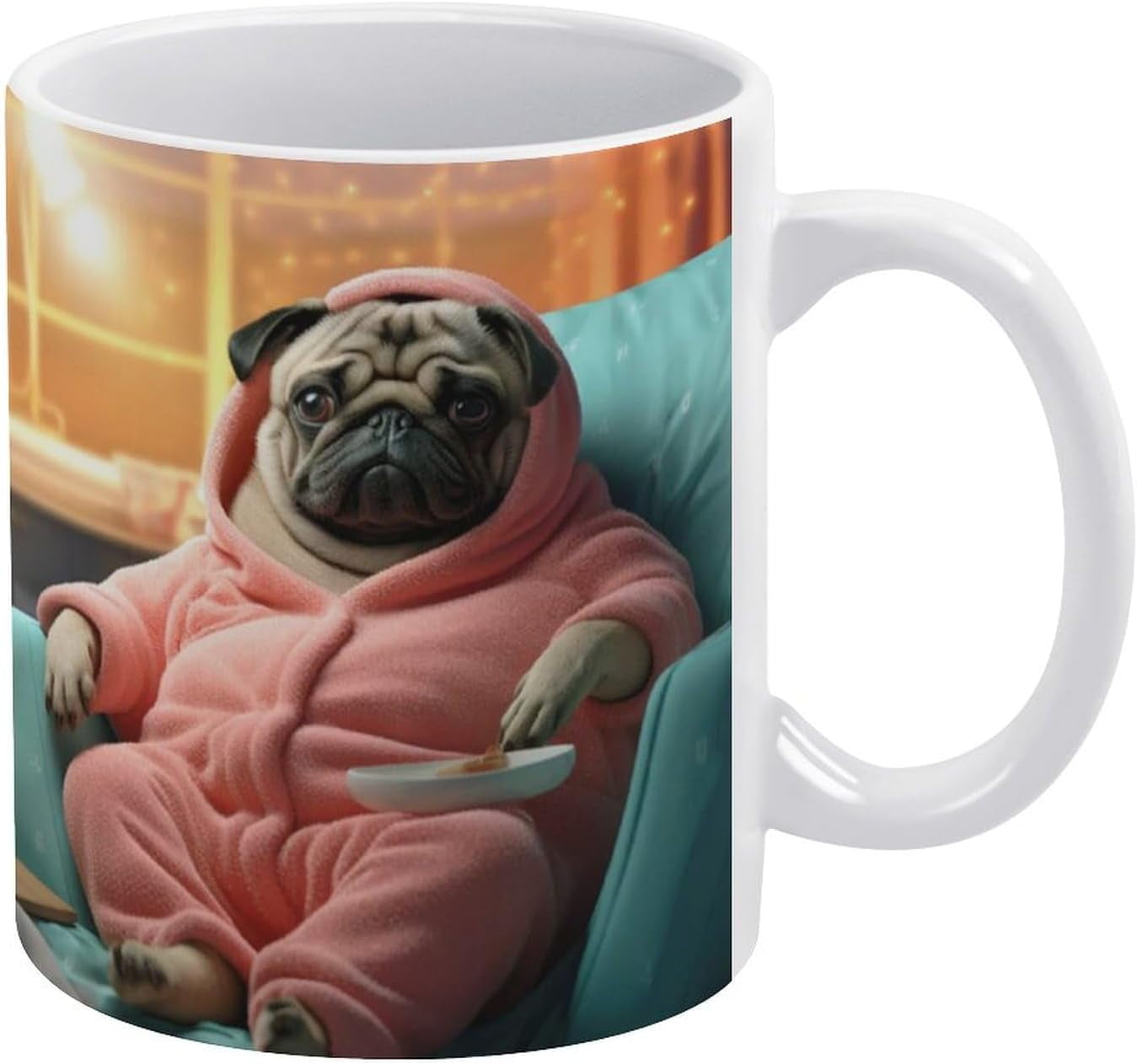 3D Pug In Pyjamas Ceramic Mug, 3D Dog Tea Mug, 3D Cute Pug In Armchair ...
