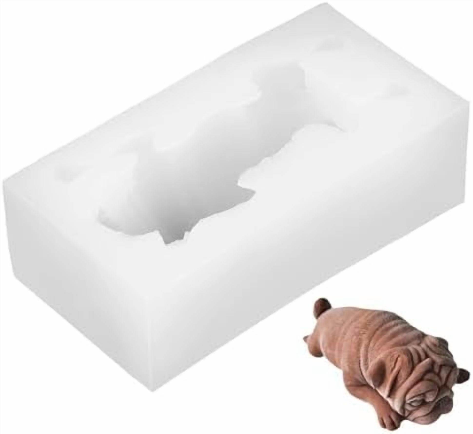 3D Pug Silicone Mold – Food-Grade Dog Mold for Epoxy Crafts, DIY Puppy ...