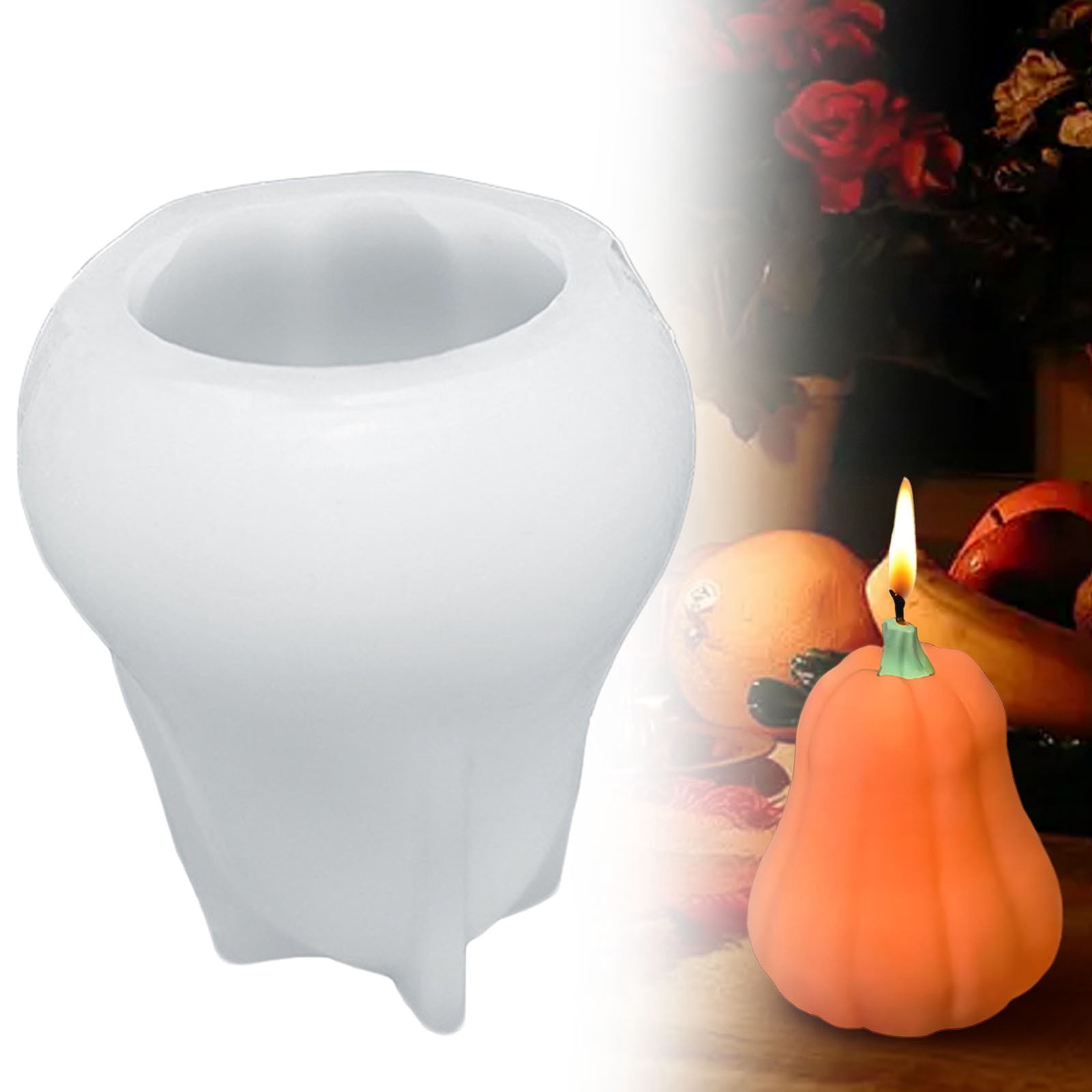 3D Pumpkin Candle Silicone Molds, 1 Pc Resin Molds, Pumpkin Candle ...