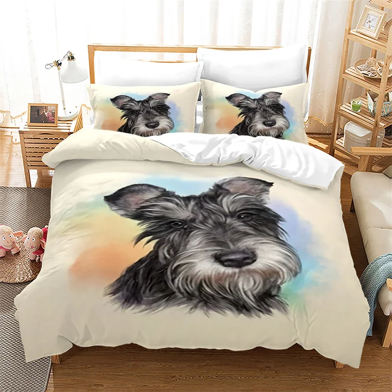 3D Puppy Duvet Cover Cute Pet Dog Print Comforter Cover Microfiber ...