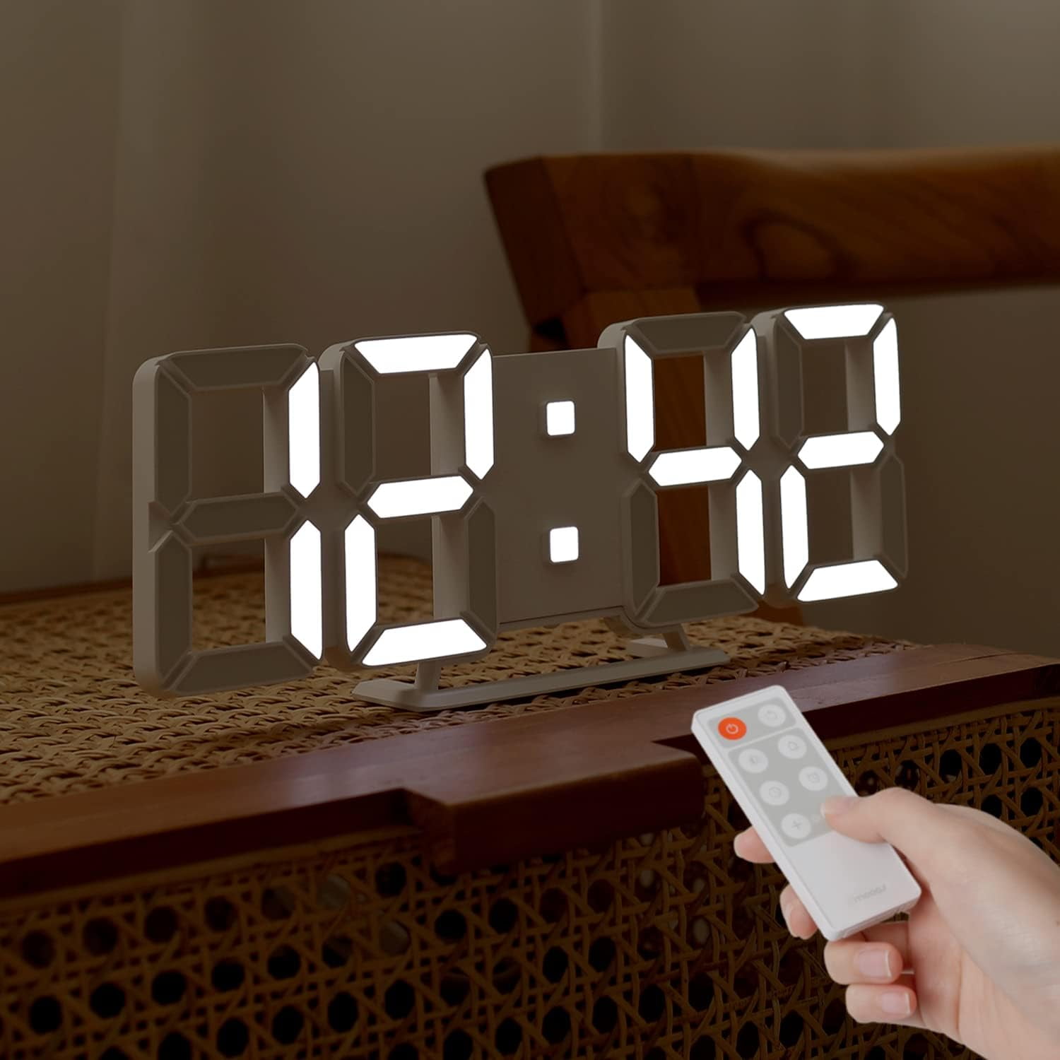 3D Pure Slim M LED Clock, Multi-Function LED Digital Clock (Calendar, Alarm, Temperature) (11.8 ...