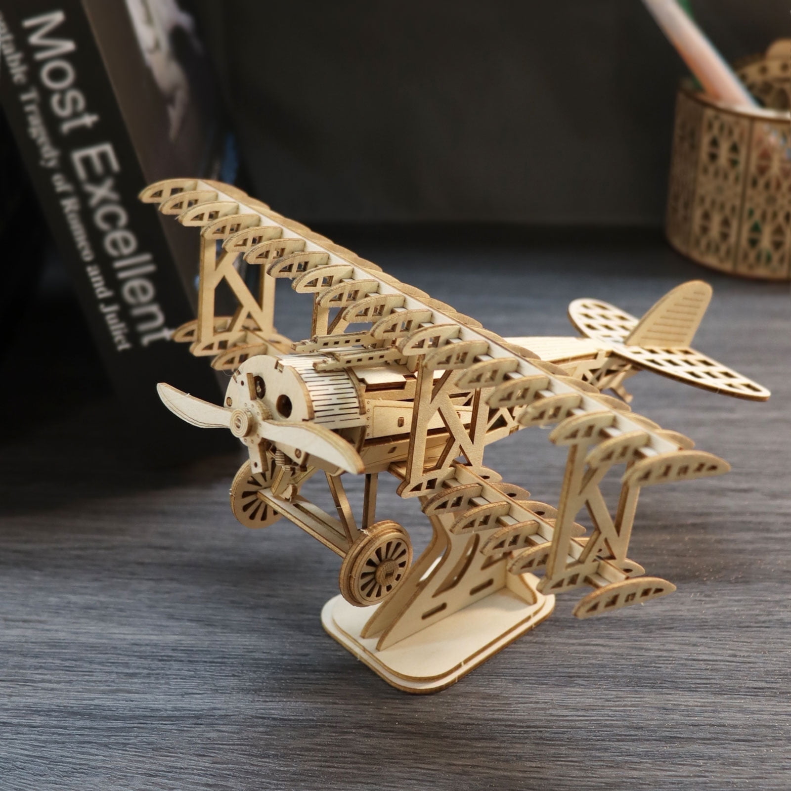 3D Puzzle Adult Entertainment Wooden Model Kit Airplane to Build gifts ...