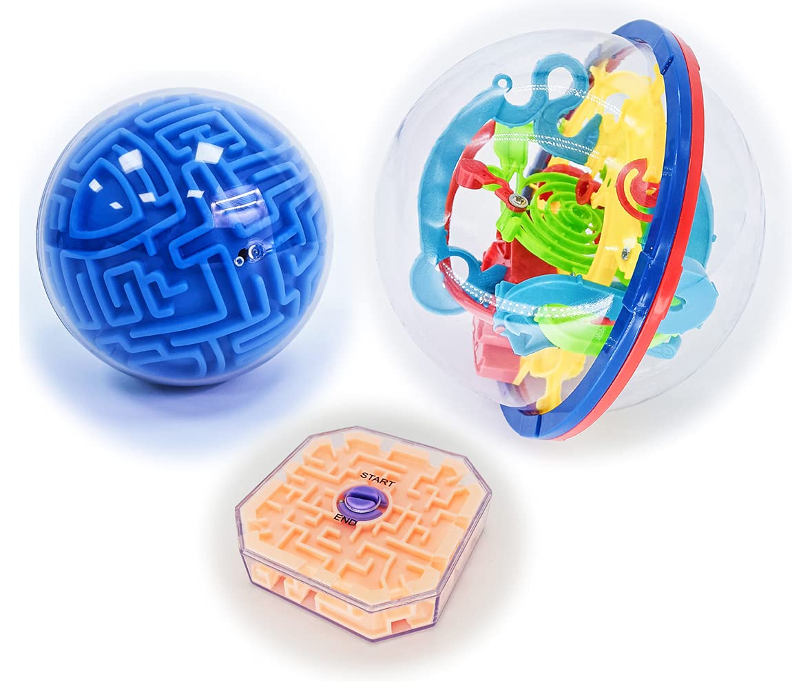 3D Puzzle Game Ball OIF8 and Mini Cube, 3D Maze Ball, Brain Teaser Puzzles Sphere Globe Game and ...