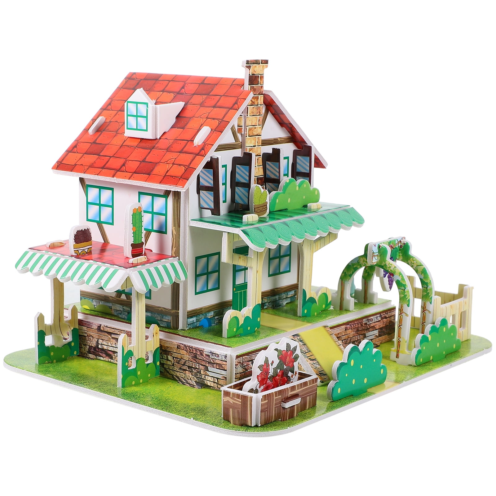 3D Puzzle House Assembly Unfinished Small Paper Ornaments Concelaer ...