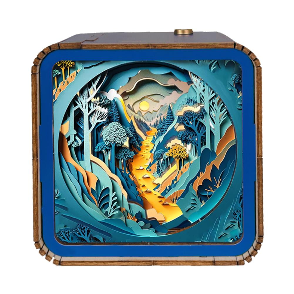 3D Puzzle Night Light Wooden Puzzles For Adults DIY Wooden Crafts Lamp ...