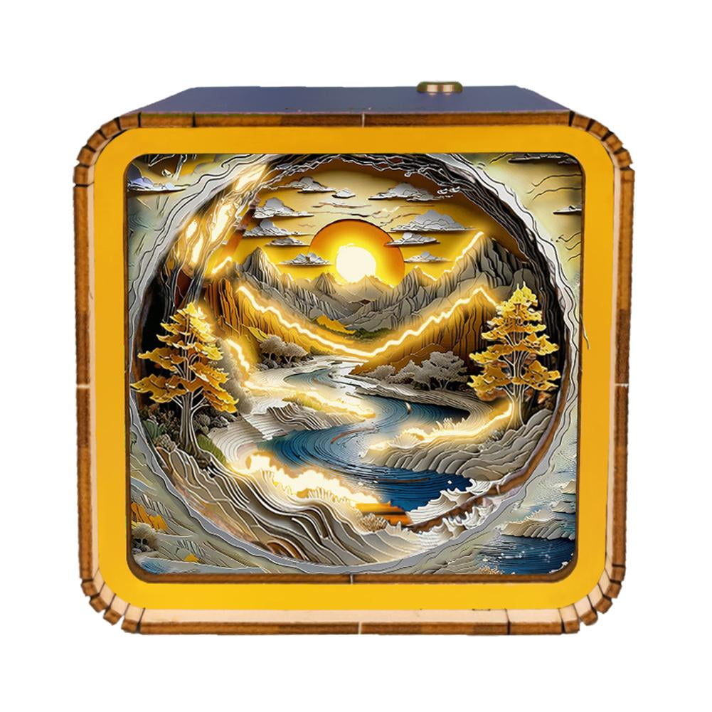 3D Puzzle Night Light Wooden Puzzles for Adults DIY Wooden Lamp Crafts ...