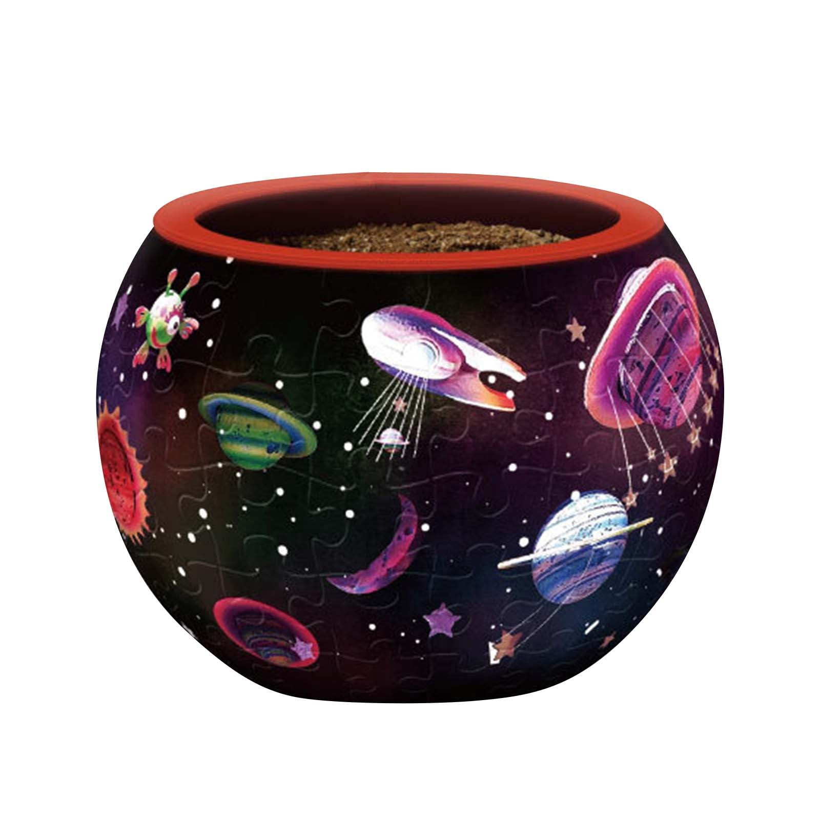 3D Puzzle Planter - Galaxy - Small Round Pots with Drainage, Home Decor ...