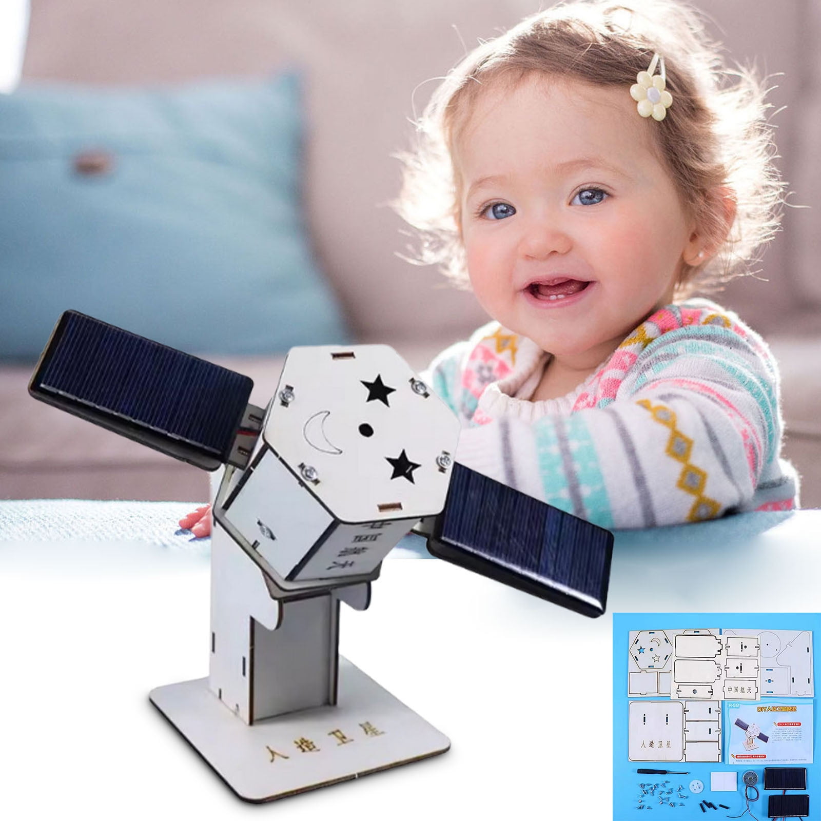 3D Puzzle Satellite Solar System Project Kit Deals DIY Kits Wooden 3D ...