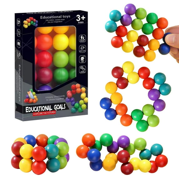 3D Puzzle Stress Relief Balls - Interactive Tactile Sensory Toys for Anxiety & Focus ...