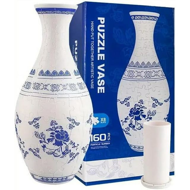 YFsan 3D Puzzle Vase - 160-Piece Curved Plastic, Flower Arrangement ...