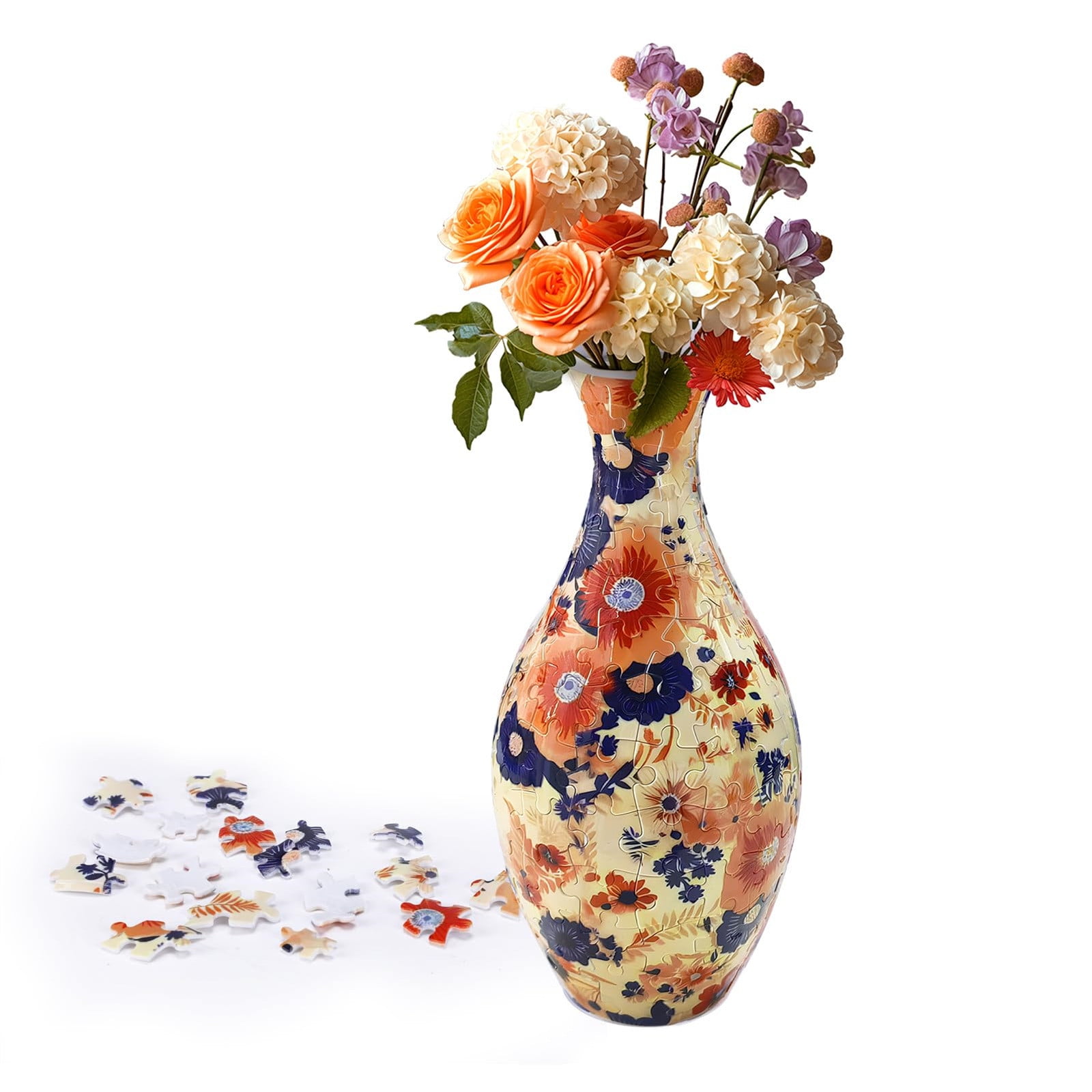 3D Puzzle Vase Unique Flower Vase for Adults - 160 Pieces DIY Plastic ...