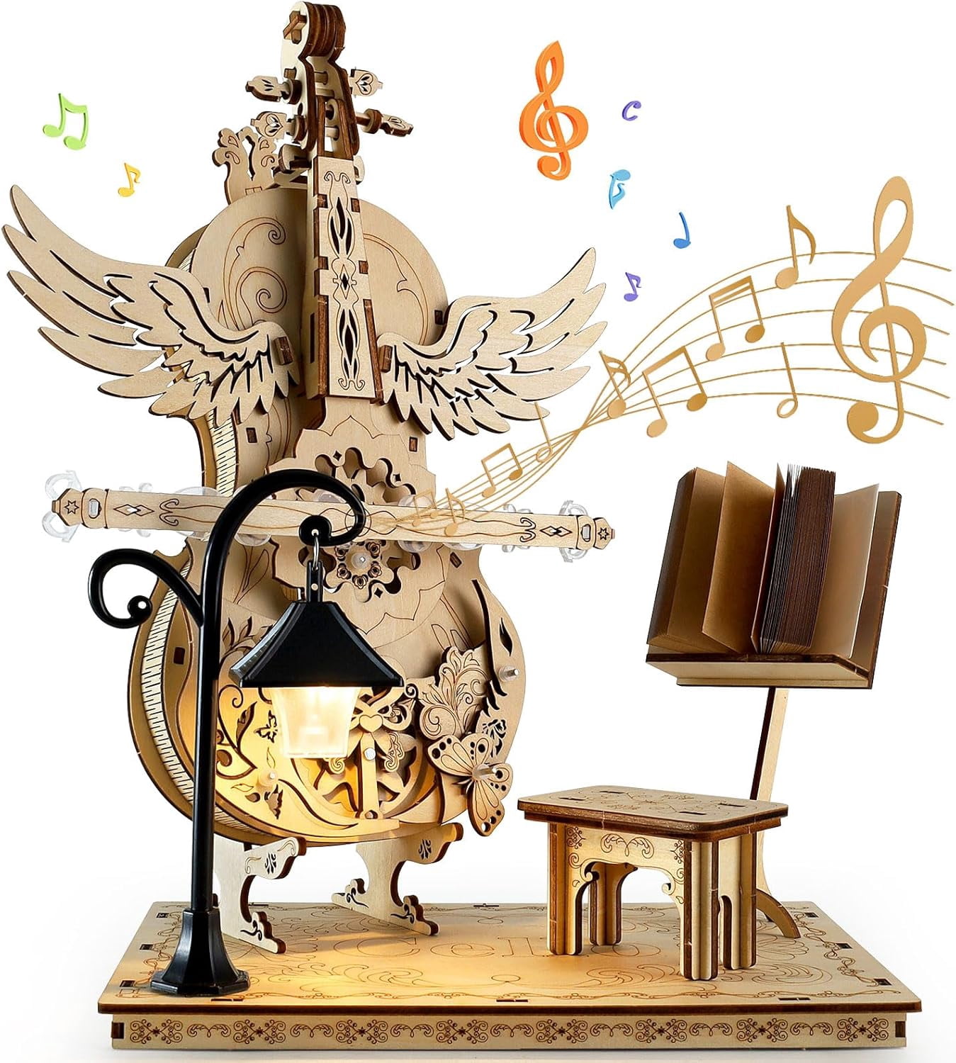 3D Puzzles for Adults,Wooden Puzzle Magic Cello,Wooden Music Box Kits ...