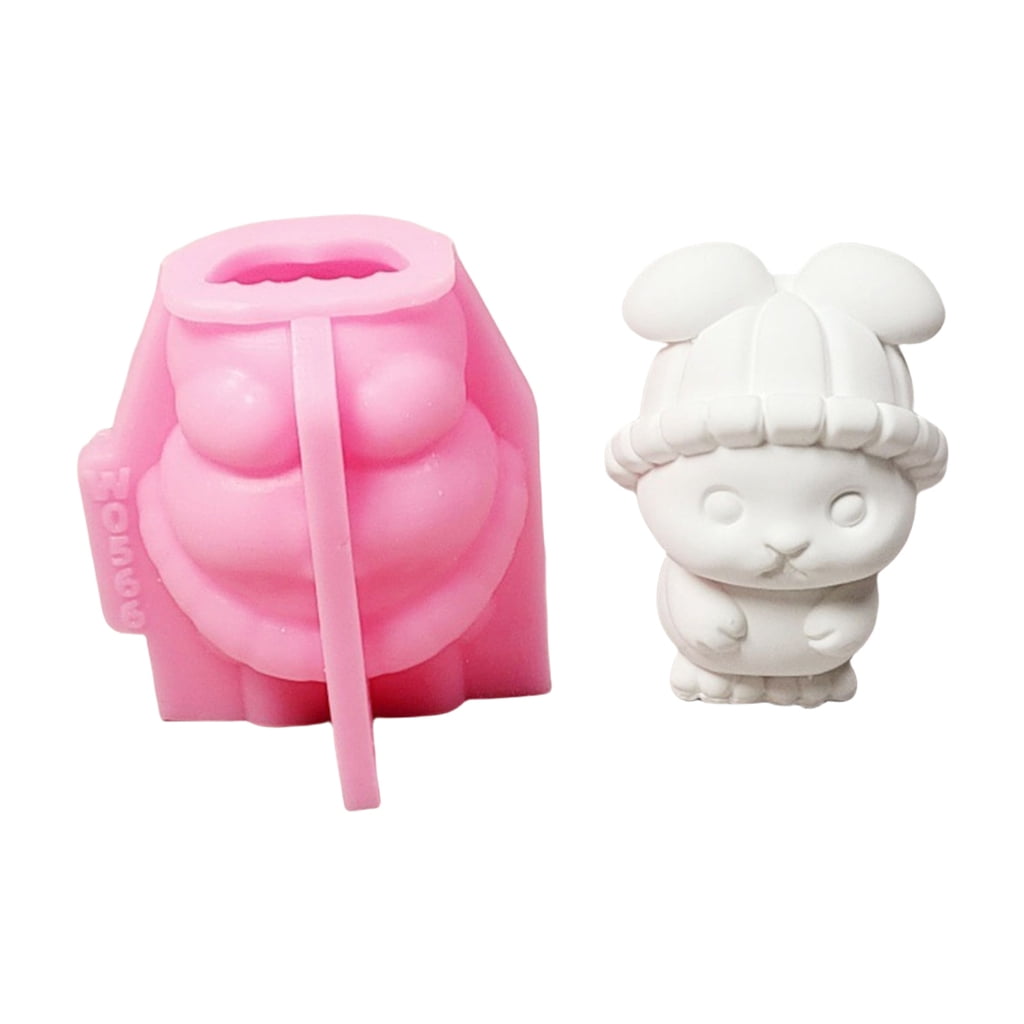 3D Bunnies Figurine Silicone Molds for Epoxy Resin Candle Soap Making ...