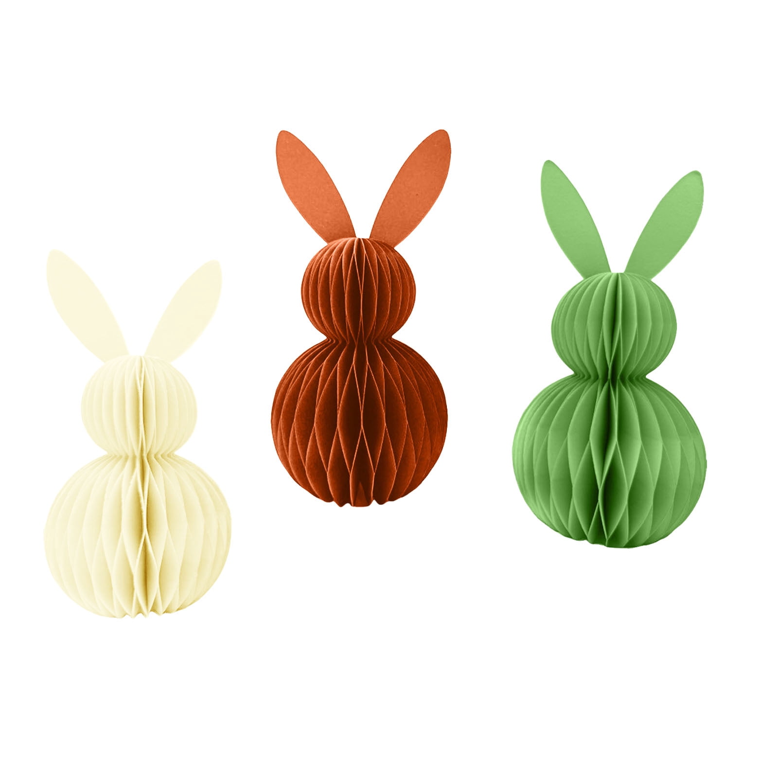 3D Rabbits Honeycomb Decor 3 Pcs Spring Easter Egg Hunt Supplies ...