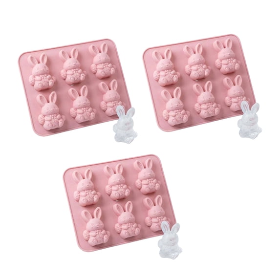3D Rabbits Shape Ice Cubes Maker Flexible Silicone Molds Perfect For ...
