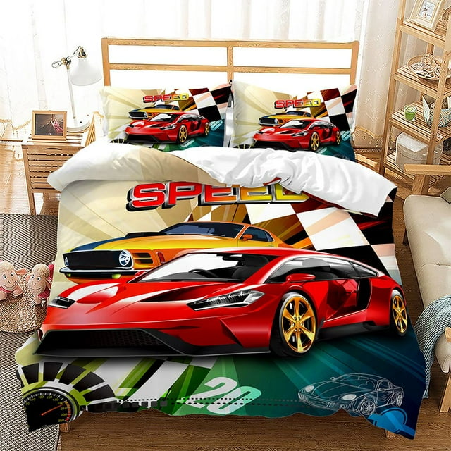 3D Racecars Automobile Race Cars Print Duvet Cover,Comforter Cover ...