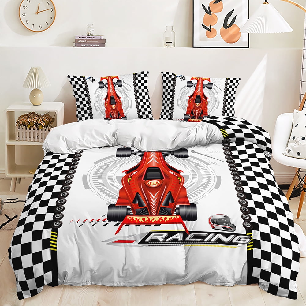 3D Racing Bedding Set King Queen Bed Duvet Cover Pillow Case 2/3pcs ...