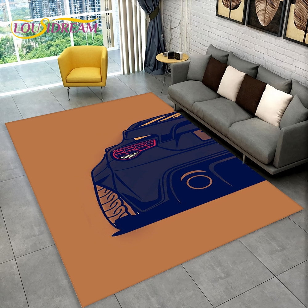 3D Racing Car Area Rug Large Carpet Rug for Home Living Room Bedroom ...