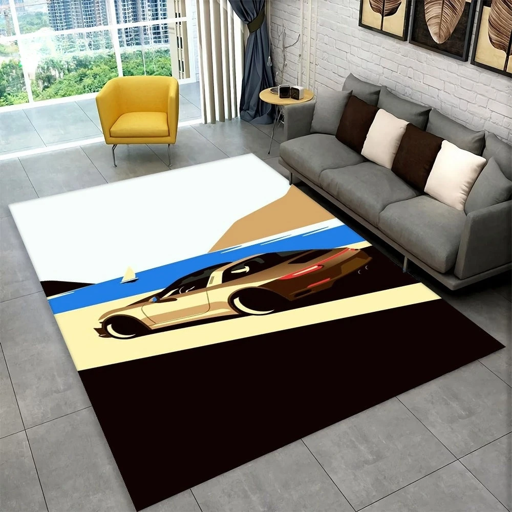 3D Racing Car Carpet Large Area Rug for Home Living Room Bedroom Sofa ...