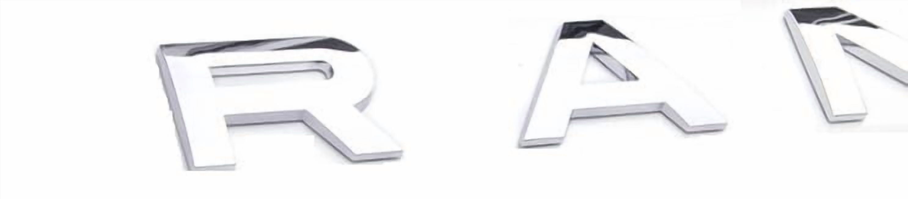 3D Raised Head Cover Hood Front Letters Emblem/Rear Fender Letters ...