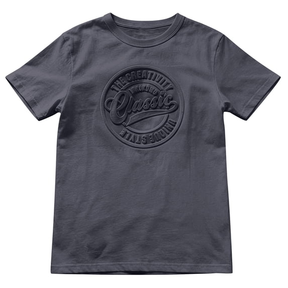 3D Raised Letter Graphic T-Shirt: Casual Short Sleeve Crew Neck Tee ...
