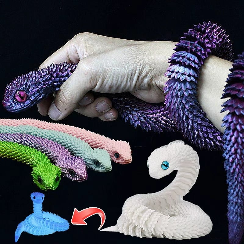 3D Random colored eyes Printed Snake Movable Joint Simulation Luminous ...