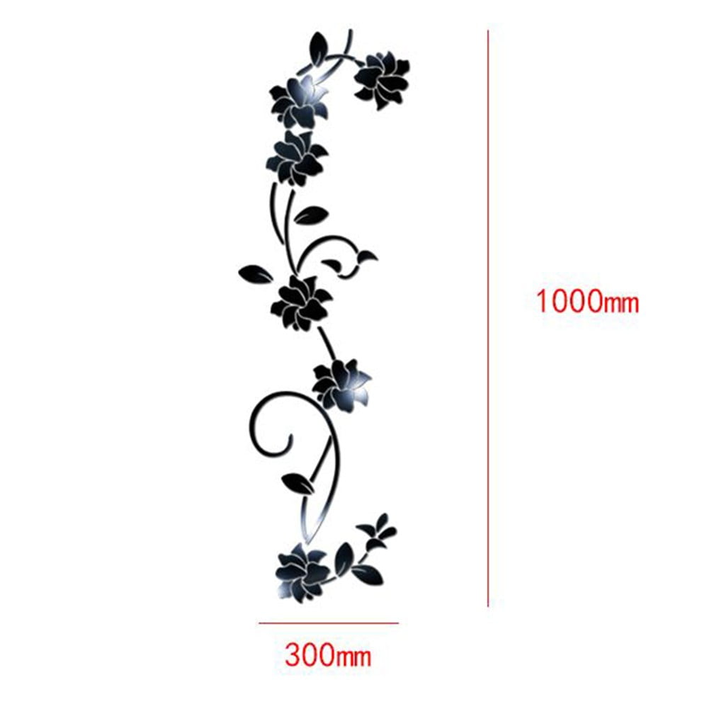 3D Rattan Flower Stickers for Wall Door Living Room Bedroom Decal Diy ...
