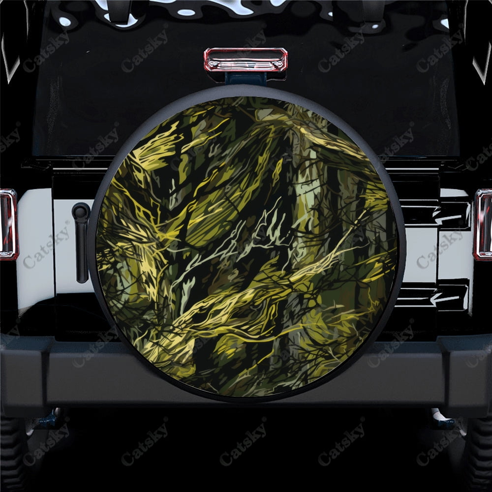 3D Real Tree uflage Polyester Universal Spare Wheel Tire Cover Wheel ...