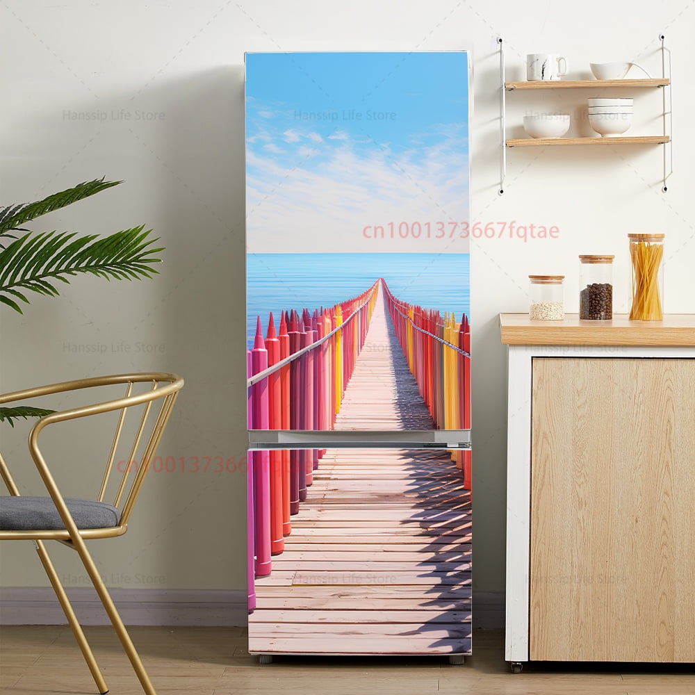 3D Realistic Fruit Printed Refrigerator Door Wrap Mural Decals Peel and ...