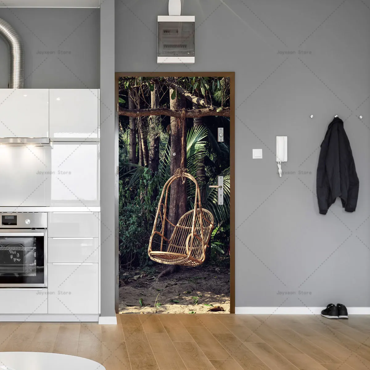 3D Realistic Iron Door Sticker Vinyl PVC Waterproof Material Self ...