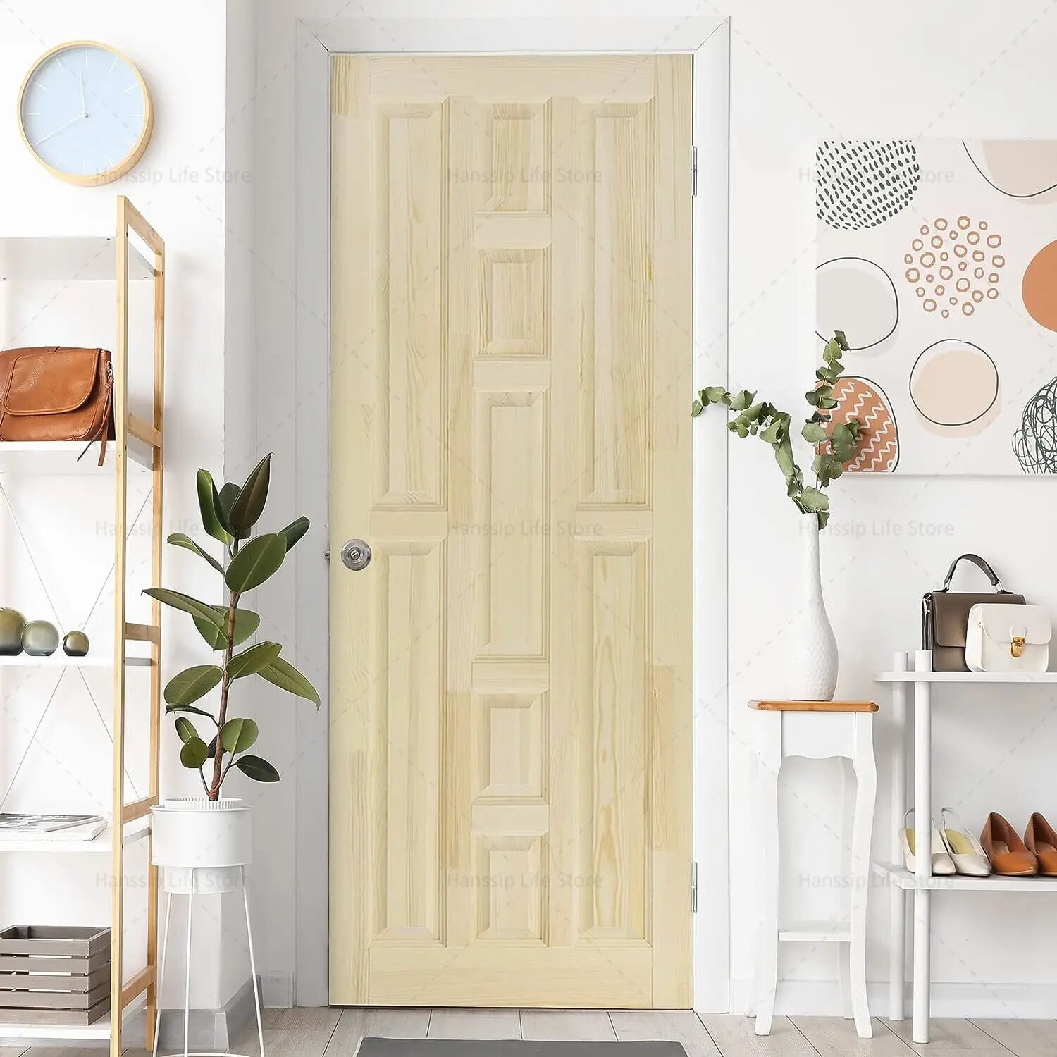 3D Realistic Wooden Carved Printed Door Stickers Self-Adhesive Home ...