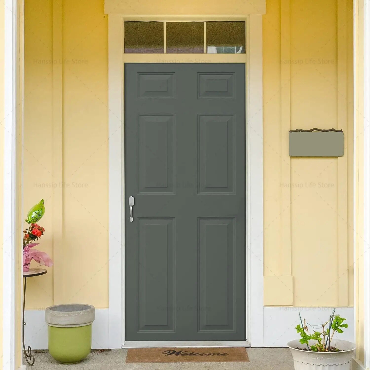 3D Realistic Wooden Carved Printed Door Stickers Self-Adhesive Home ...