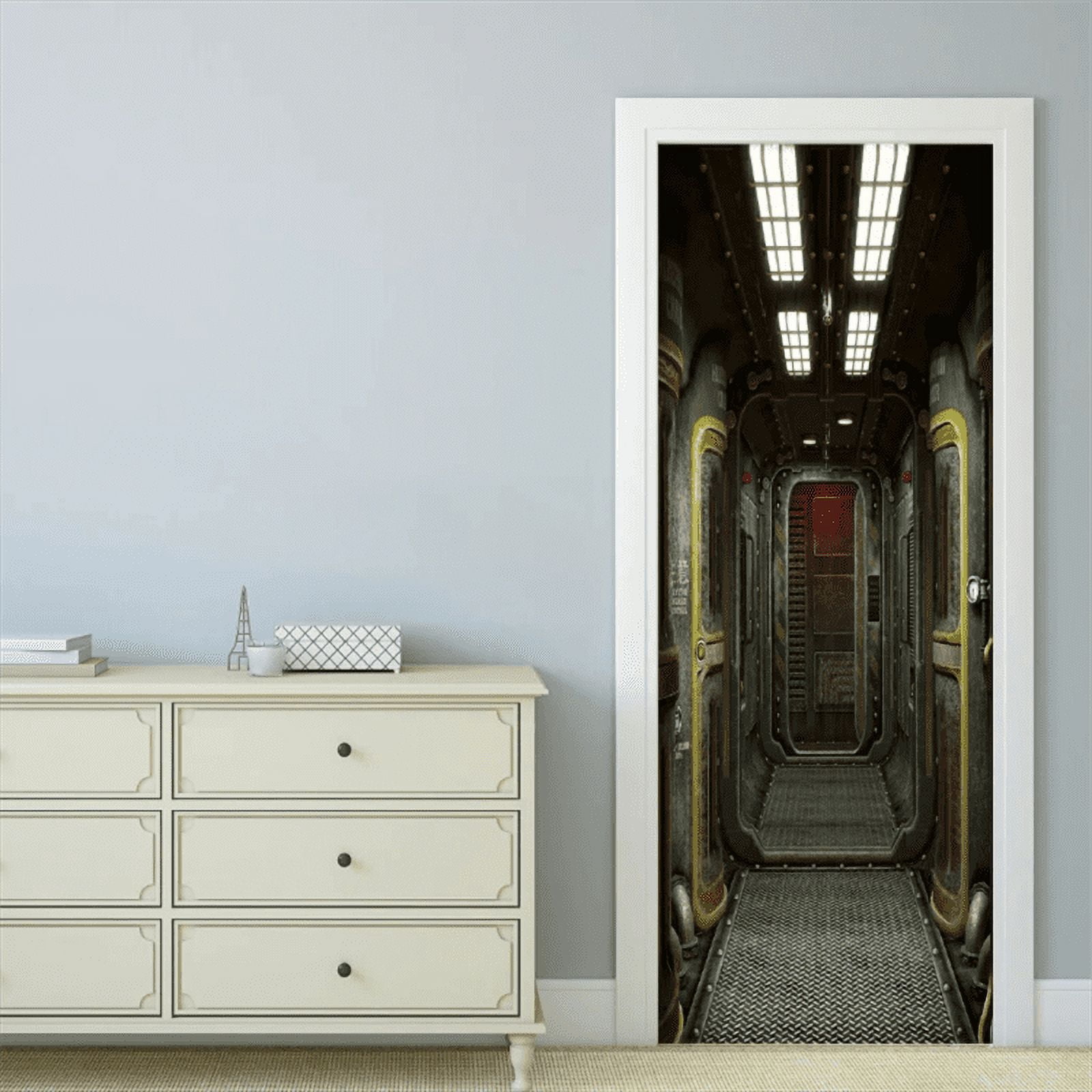 3D Realistic Wooden Pattern Door Sticker Self Adhesive PVC Vintage ...