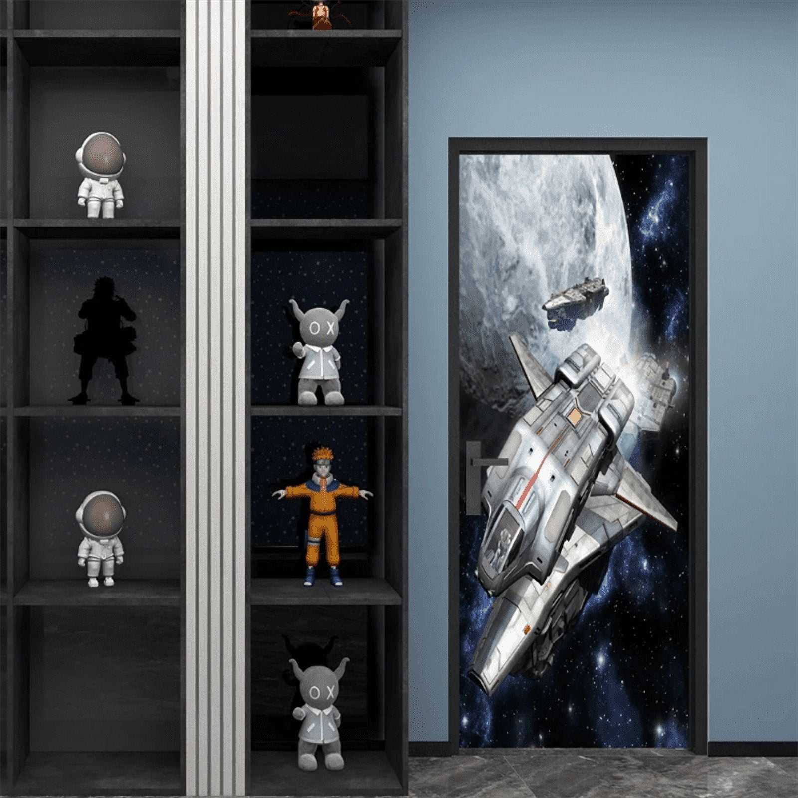3D Realistic Wooden Pattern Door Sticker Self Adhesive PVC Vintage ...