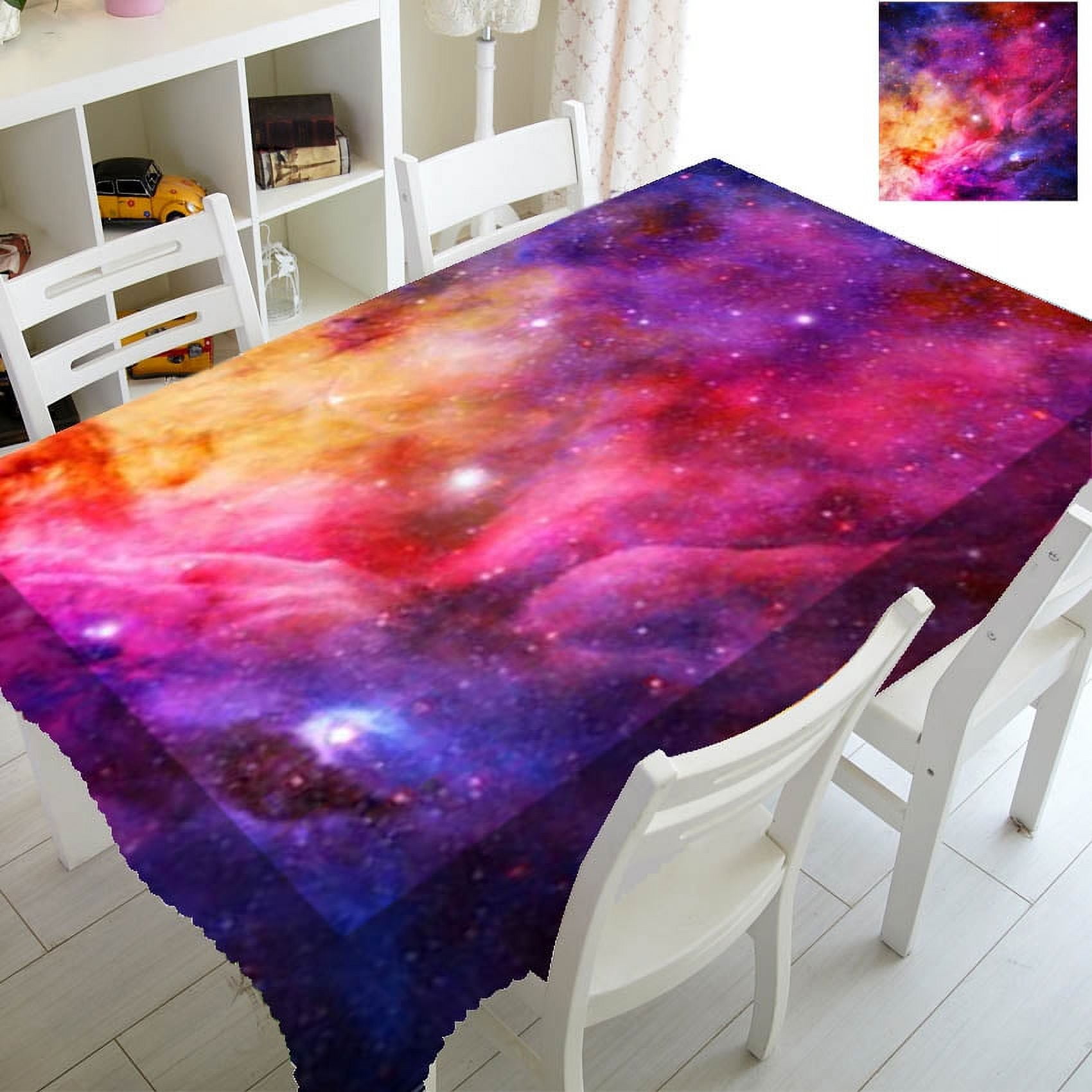 3D Rectangle Nebula Spiral Galaxy Tablecloth Kids Birthday Party Home r ...