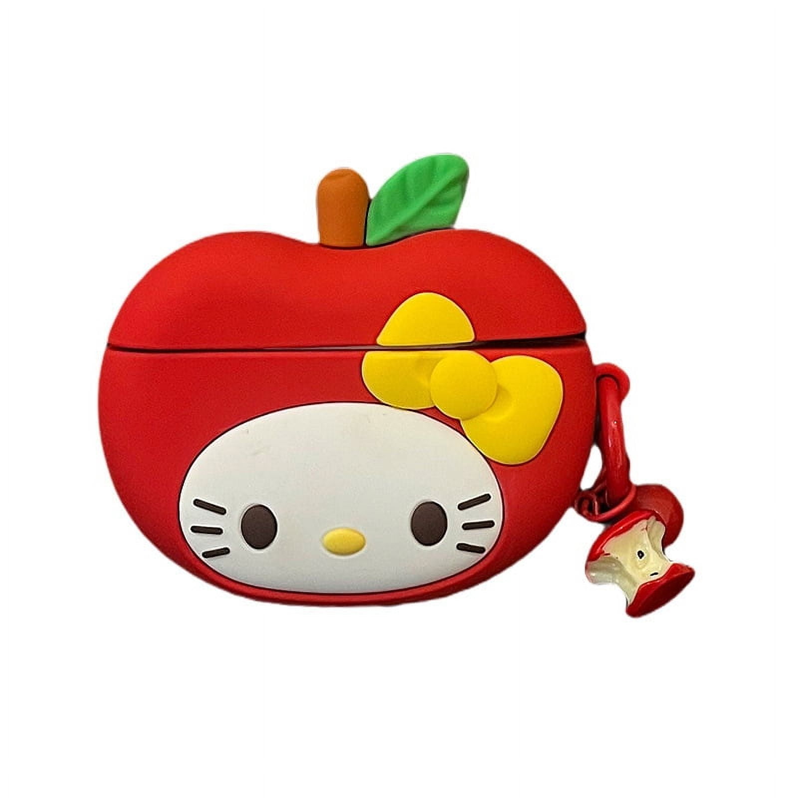 3D Red Apple Hello Kitty Earphone Cover For AirPods 1 2 3 Generation ...