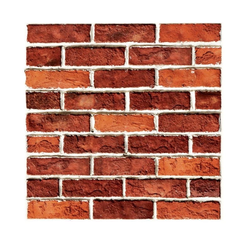 3D Red Bricks Wallpaper 12"x12" PVC Tile Stickers Living Room Bedroom ...