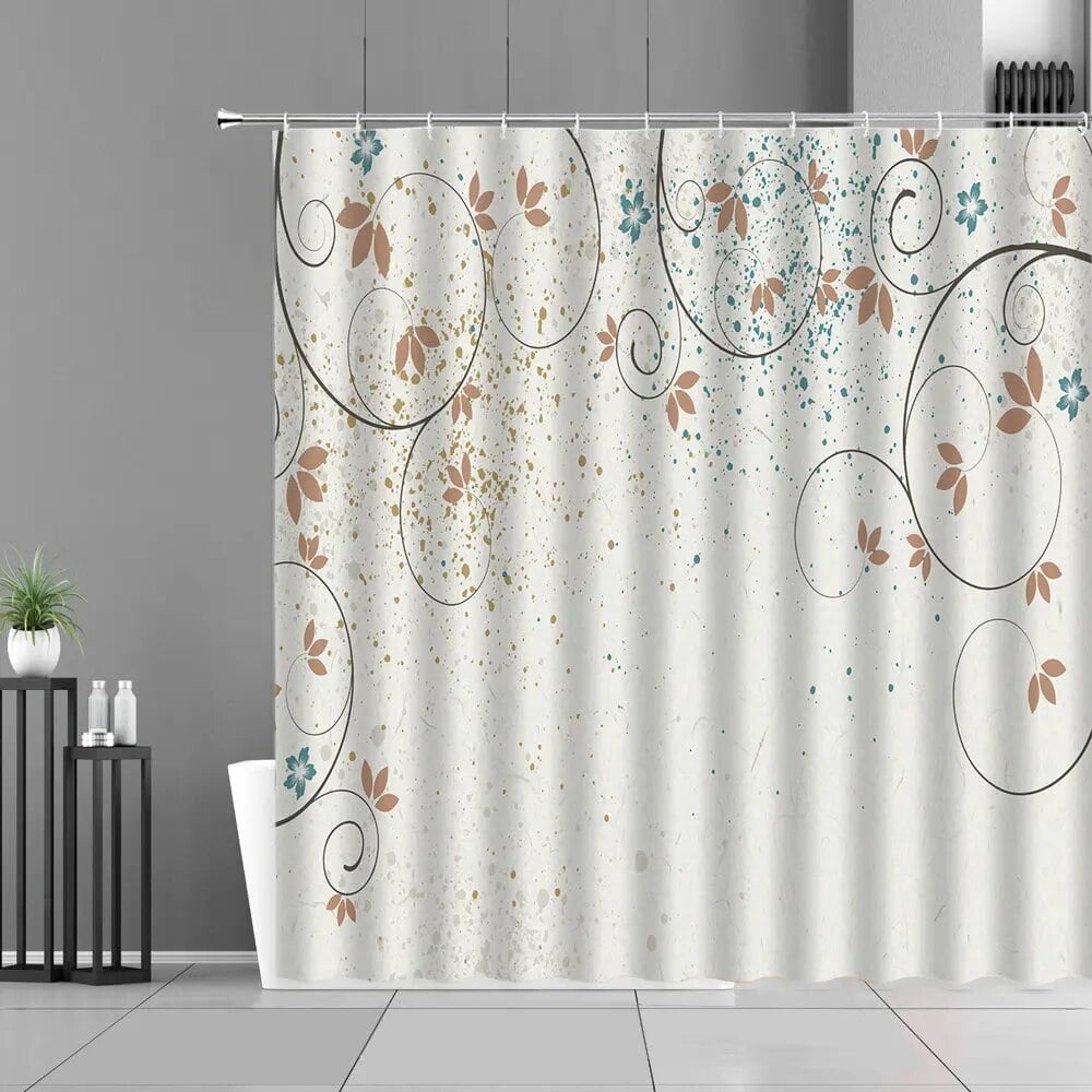 3D Red Fish Tree Plant Printed Shower Curtains Forest Deer Elk Scenery ...