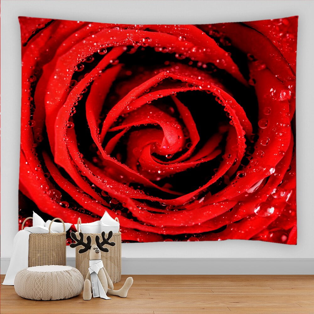 3D Red Rose Flowers Tapestry Wall Hanging Home Decor Art Bohemian large ...