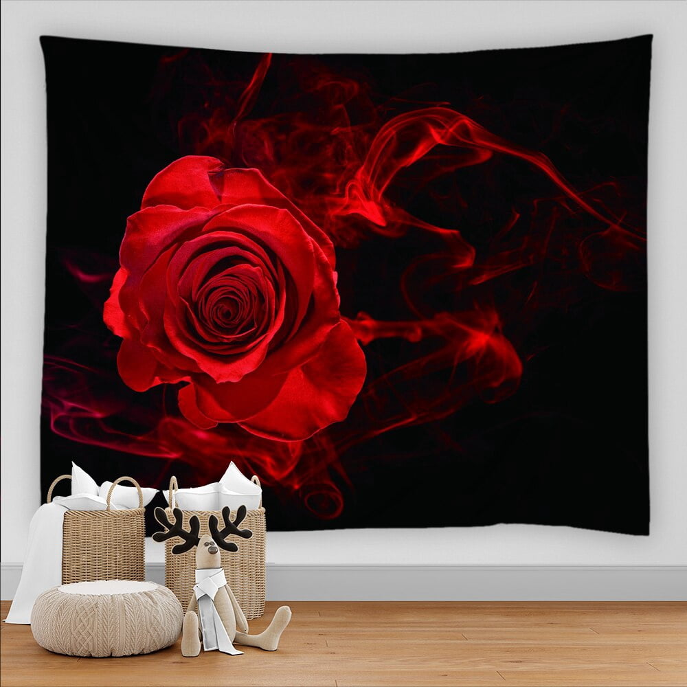 3D Red Rose Flowers Tapestry Wall Hanging Home Decor Art Bohemian large ...