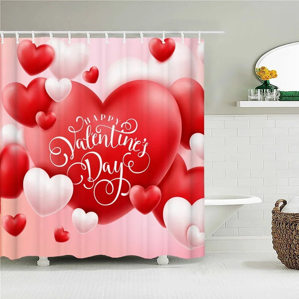 3d Red Rose Plants Flowers Bathroom Curtain Love Ce Bath Curtain