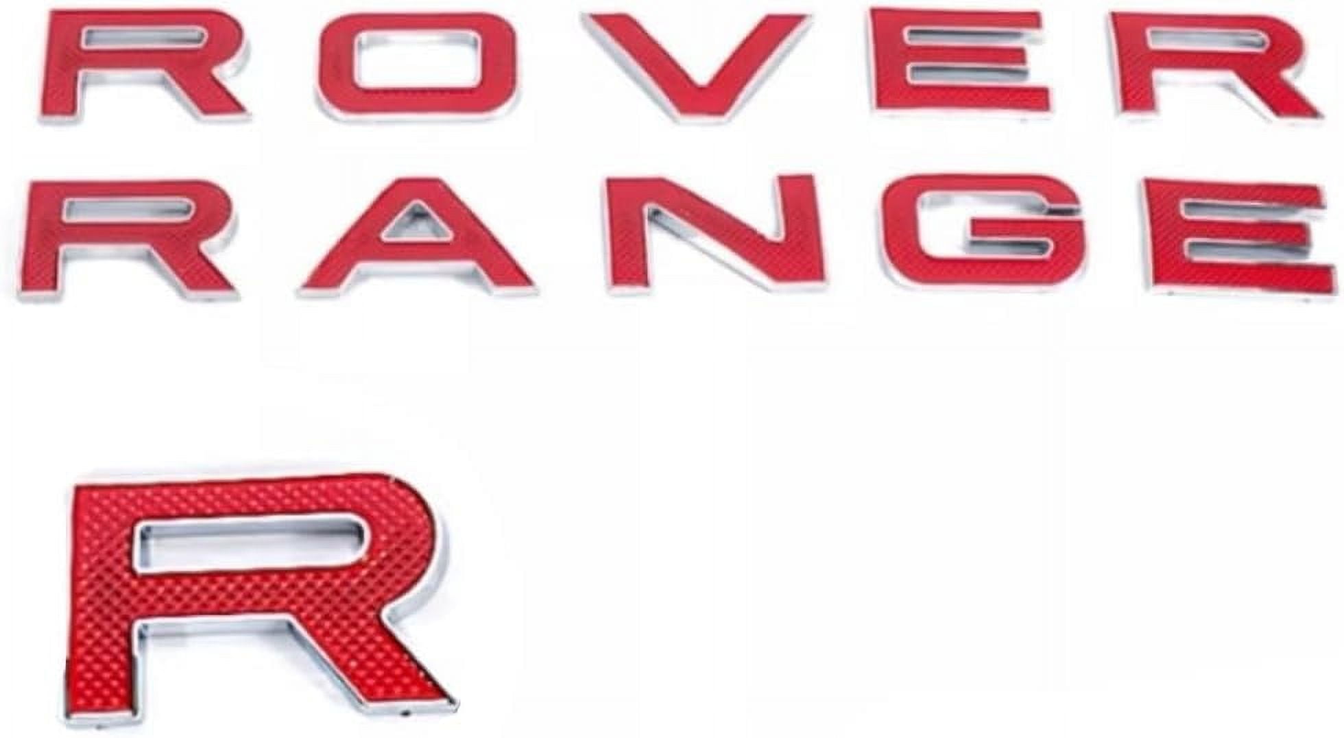 3D Red Silver Outline Front Hood/Rear Letter Emblem For Range Rover ...