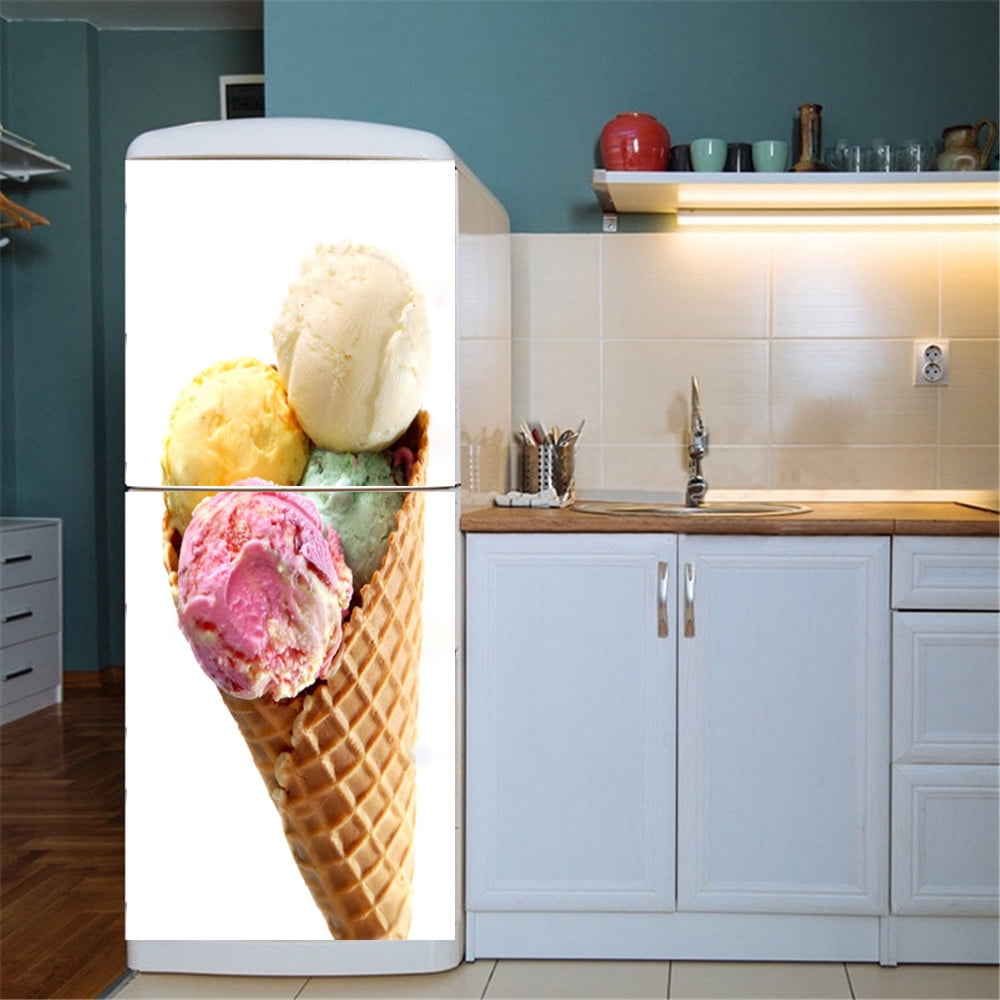3D Refrigerator Sticker Full Door Cover Kitchen Sticker on The Fridge ...